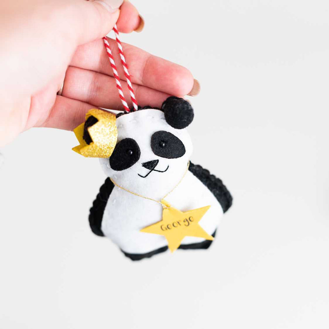 Handmade Panda Christmas Tree Decoration - Miss Shelly Designs