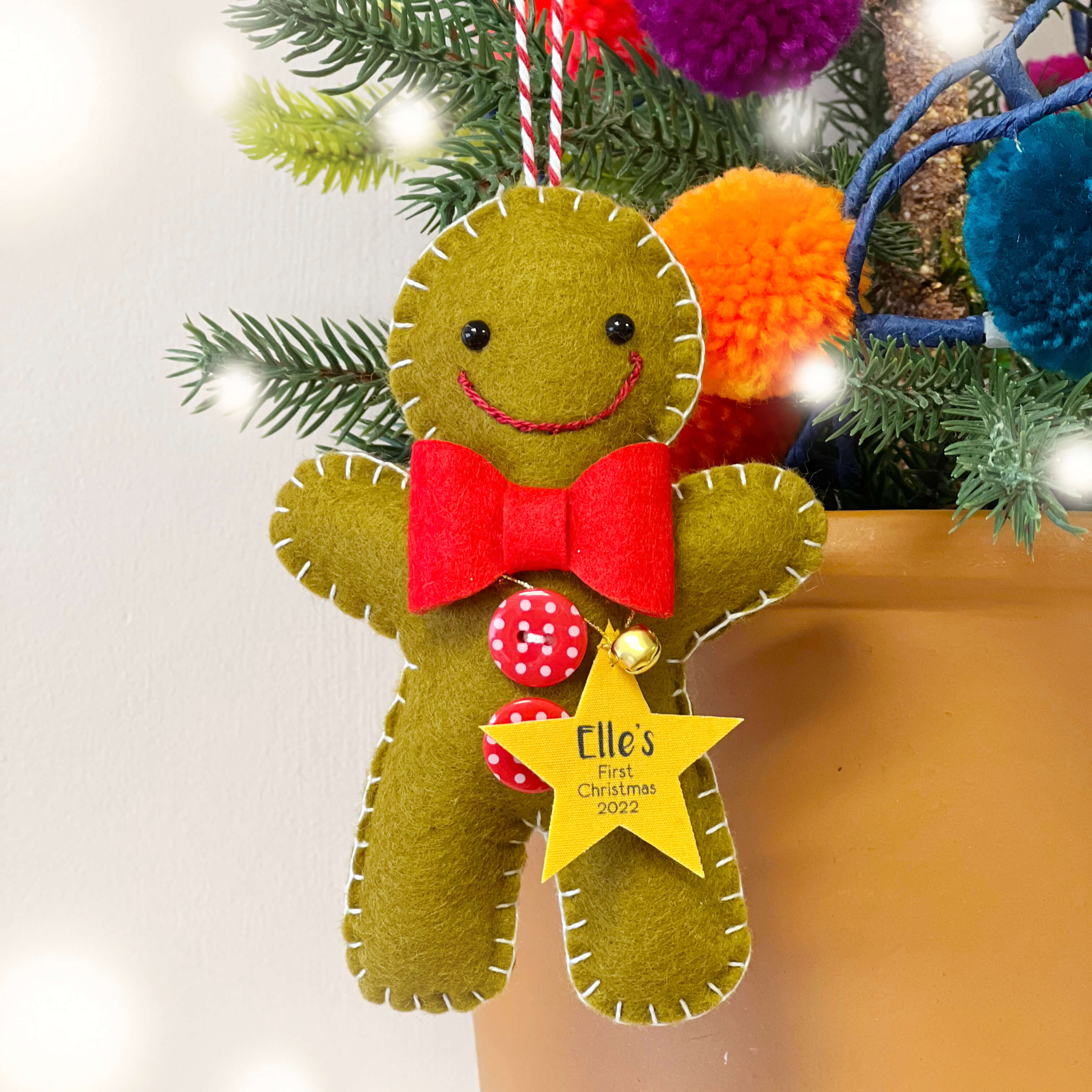 Handmade Gingerbread Man Christmas Tree Decoration Miss