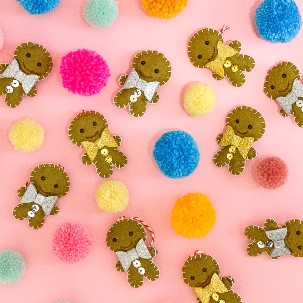 3 Cute Mini Gingerbreads Christmas Decorations - Miss Shelly Designs