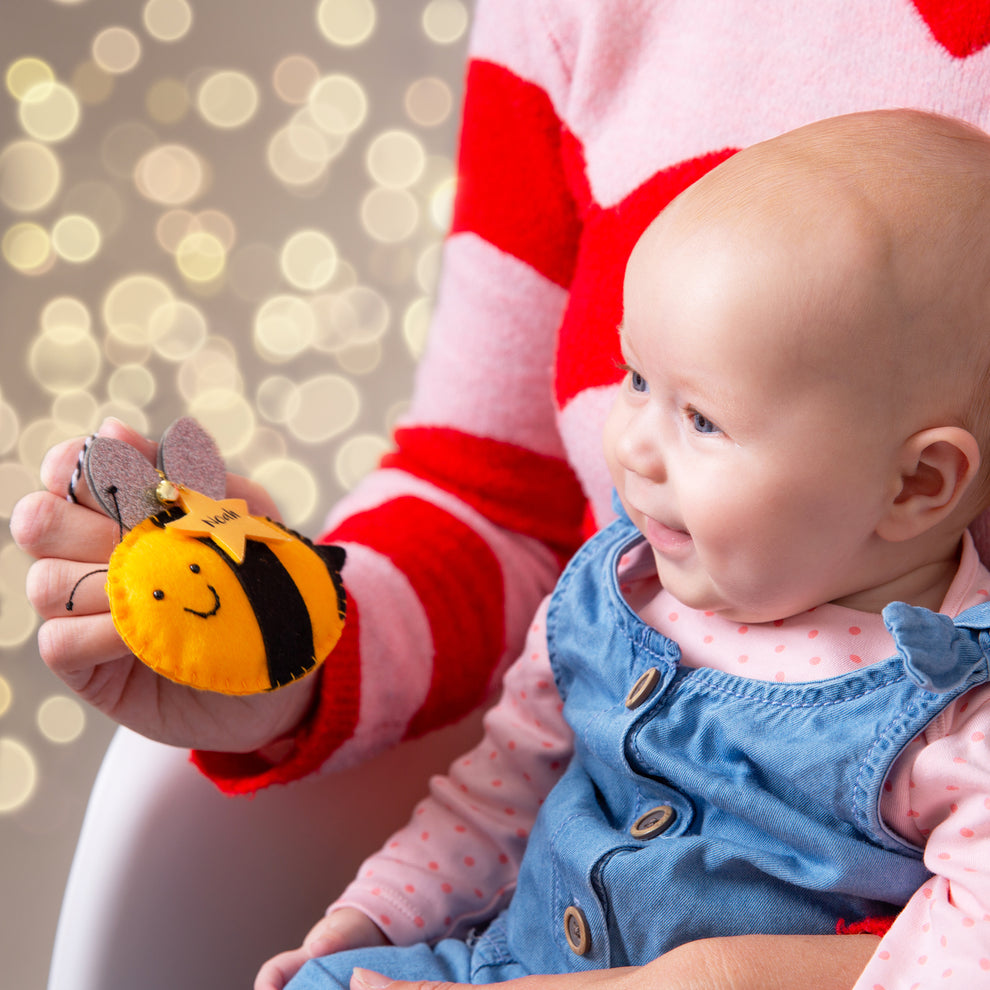 Handmade Bee Christmas Tree Decoration - Miss Shelly Designs