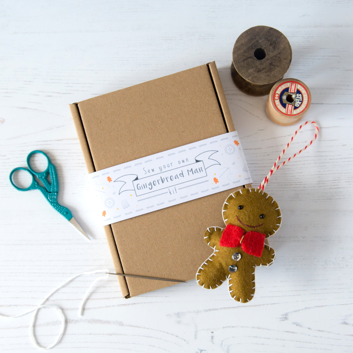 Make your own gingerbread man sewing kit - Miss Shelly Designs