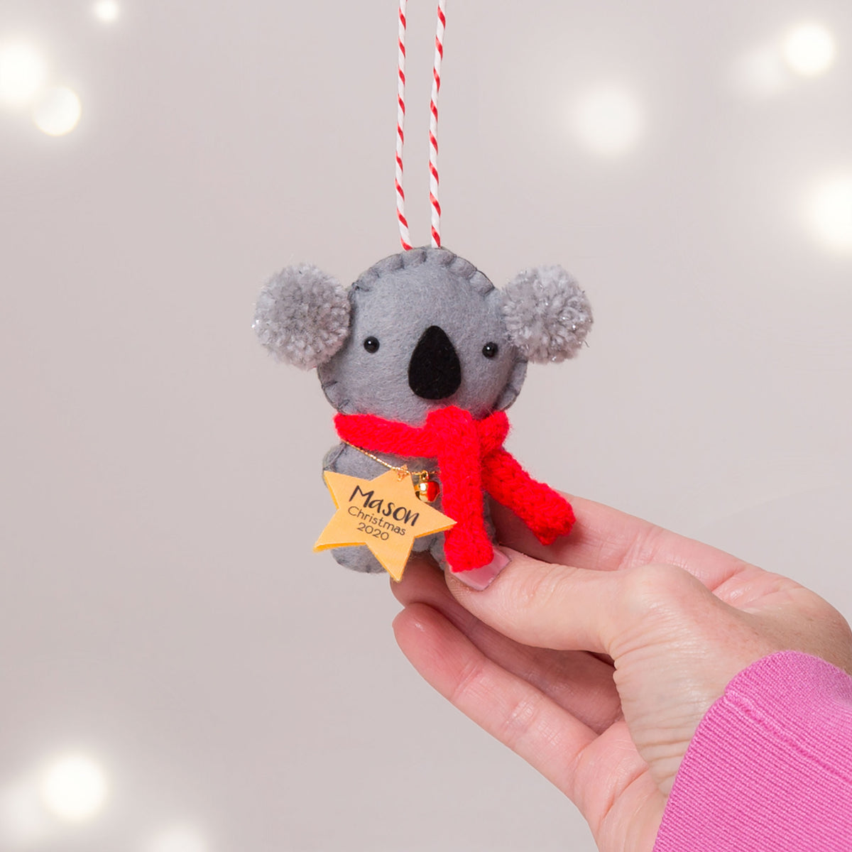 Handmade Cute Koala Christmas Tree Ornament - Miss Shelly Designs