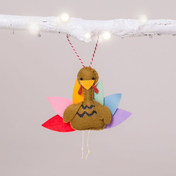 Handmade Felt Thanksgiving Turkey Decoration - Miss Shelly Designs